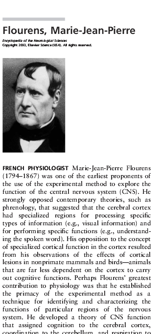Flourens en la «Encyclopedia of the Neurological Sciences» - Biología y ...
